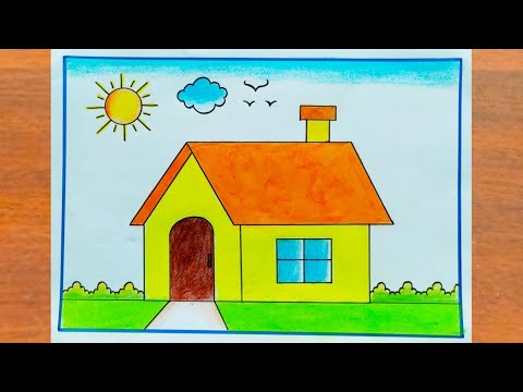 House Drawing / How to Draw a Simple House Scenery Easy Step By Step ...