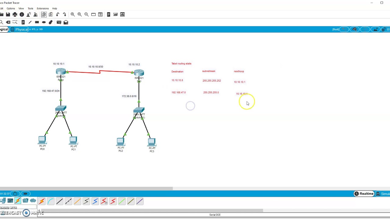 Jaringan Komputer : Design Tabel routing static - YouTube