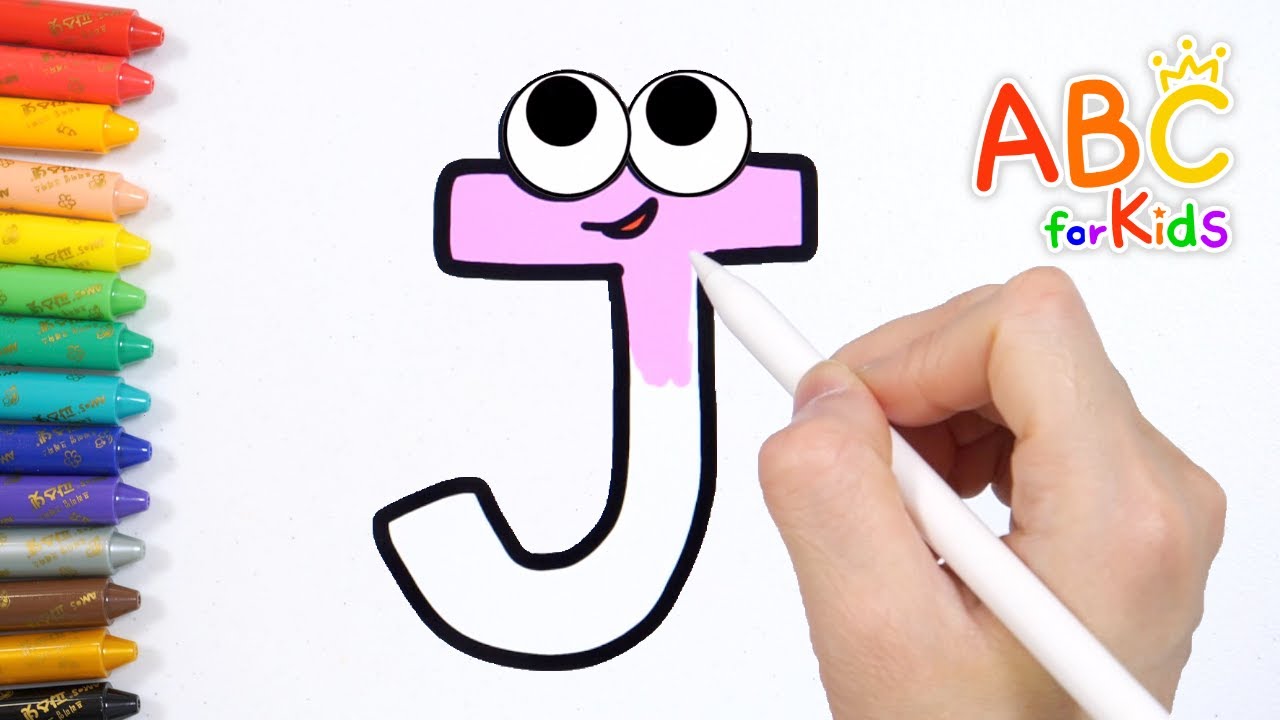 ABC for kids + Coloring the alphabet J slowly + Learning the alphabet ...