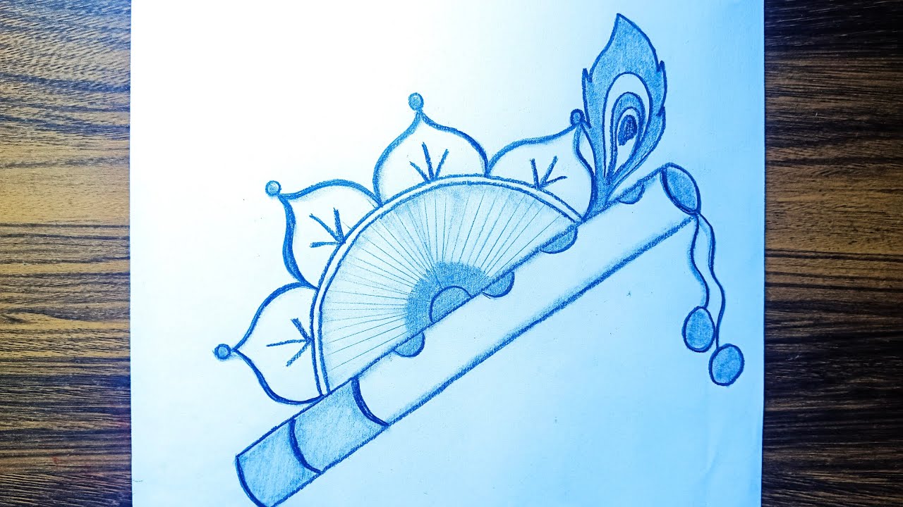 How to draw a Flute | Drawing a beautiful flute | Easy drawing a Flute ...