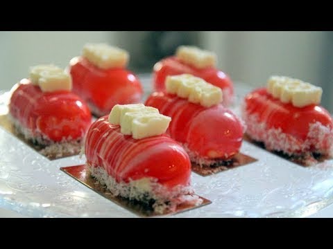 Mini entremet framboise chocolat blanc - YouTube