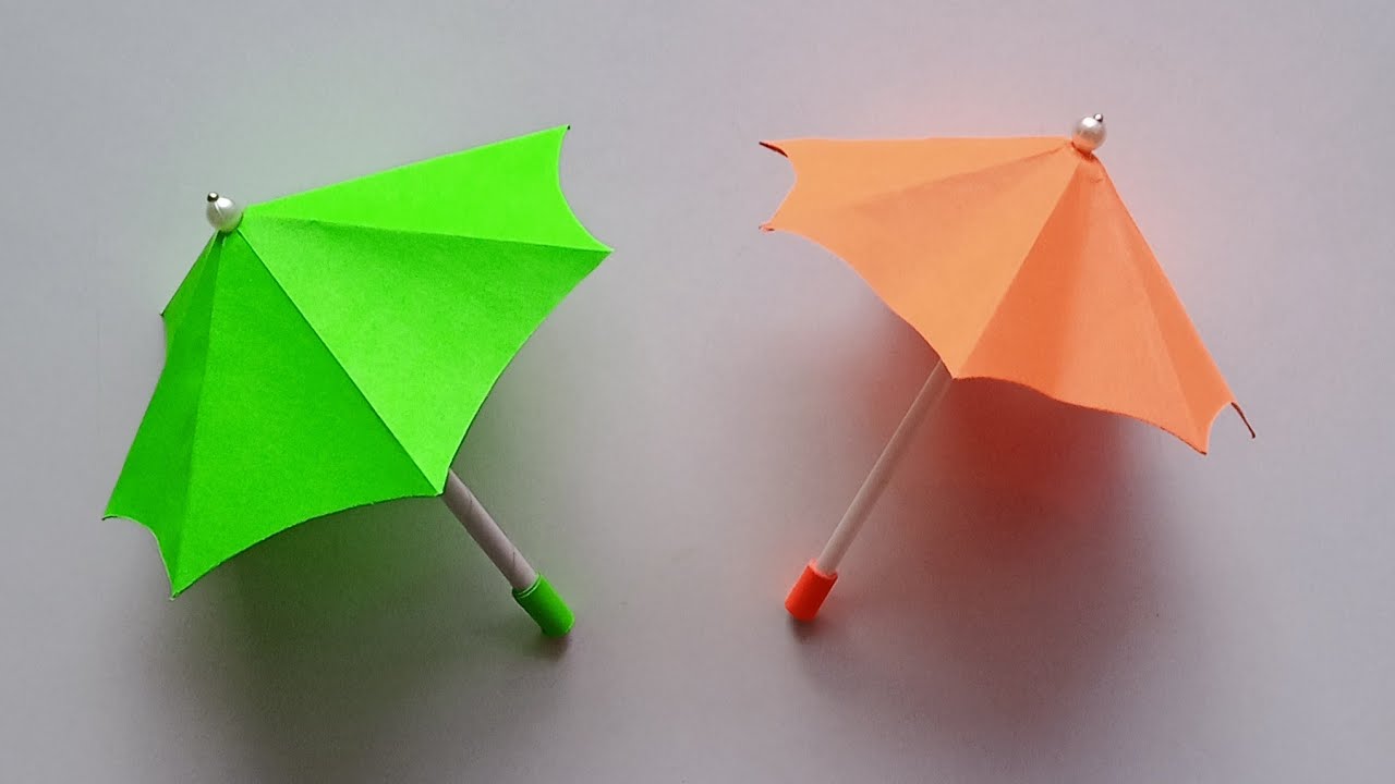 Cute Umbrella from craft paper / how to make paper umbrella / Origami ...