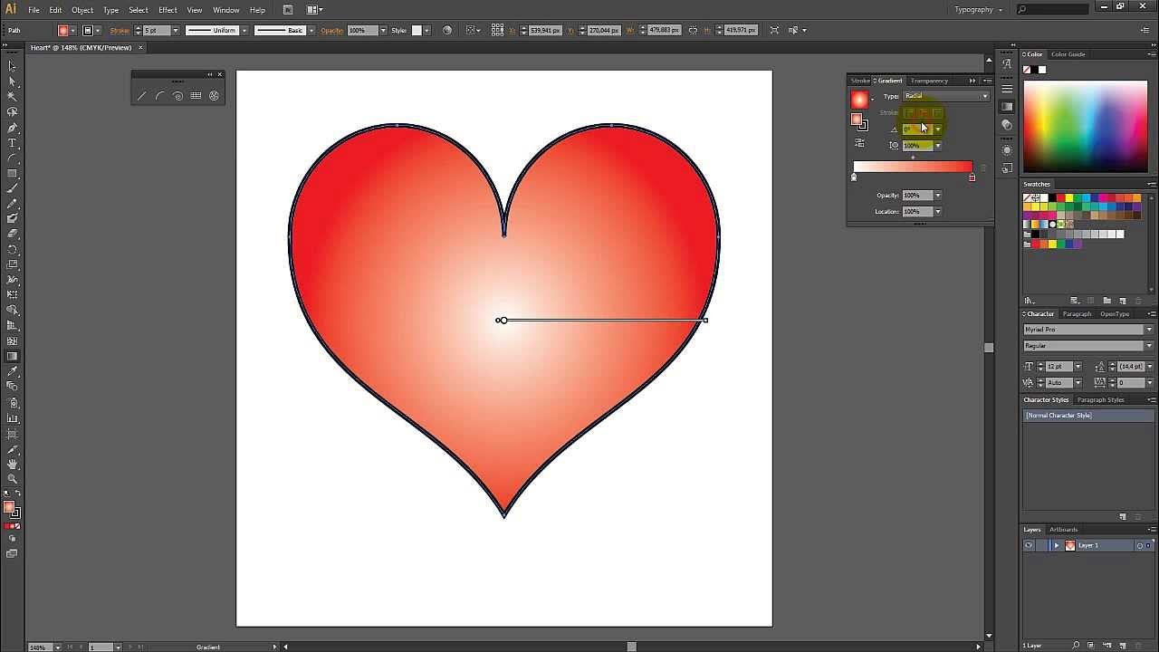 How to create a perfect shaped heart with Adobe Illustrator. - YouTube