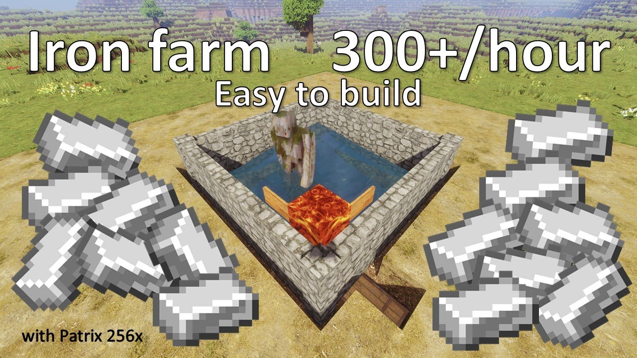How to build iron farm in minecraft - over 300 iron ingots per hour ...