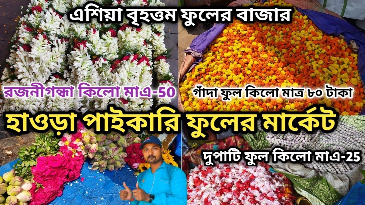Howrah Flower Market | এশিয়ার বৃহত্তম ফুলের পাইকারি বাজার হাওড়া ...
