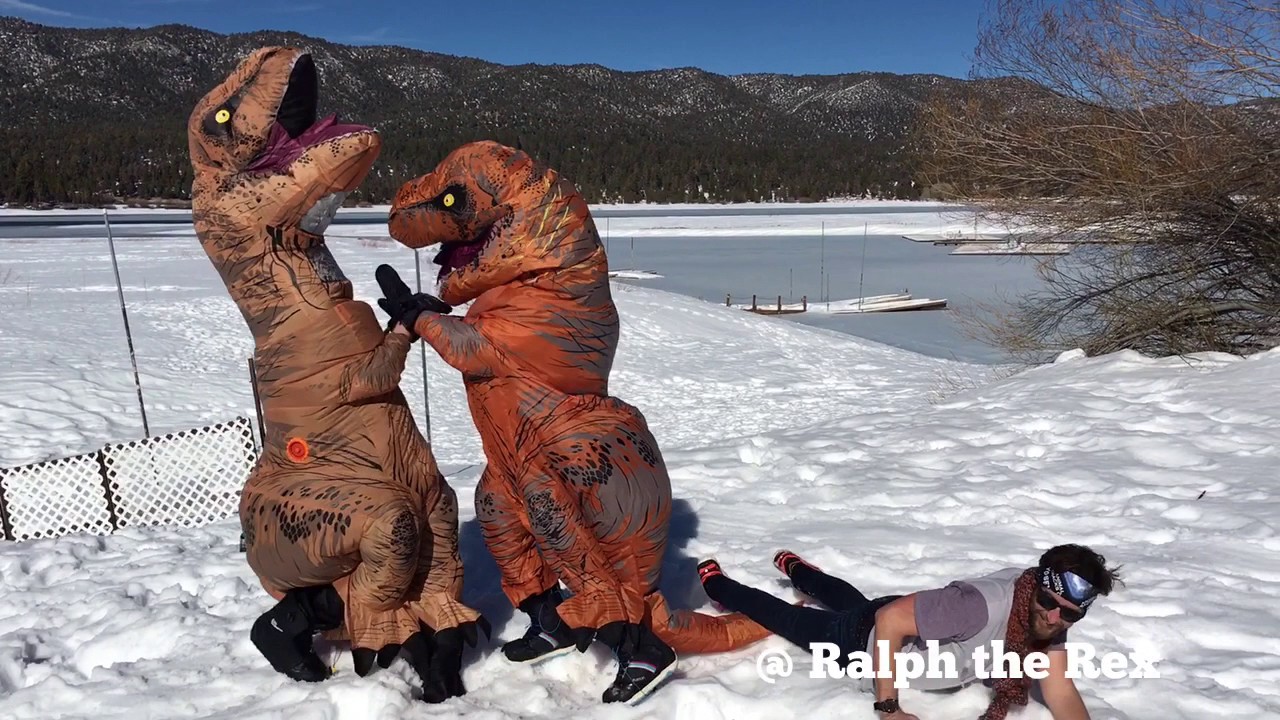 T-REX SNOW PLAY EXTINCTION! - YouTube