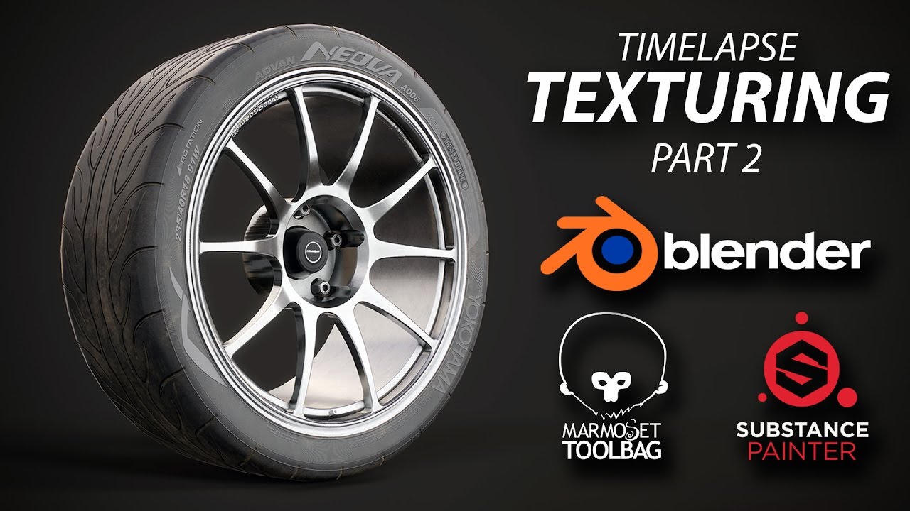 Substance Painter - midpoly wheel texturing timelapse [Part 2] - YouTube