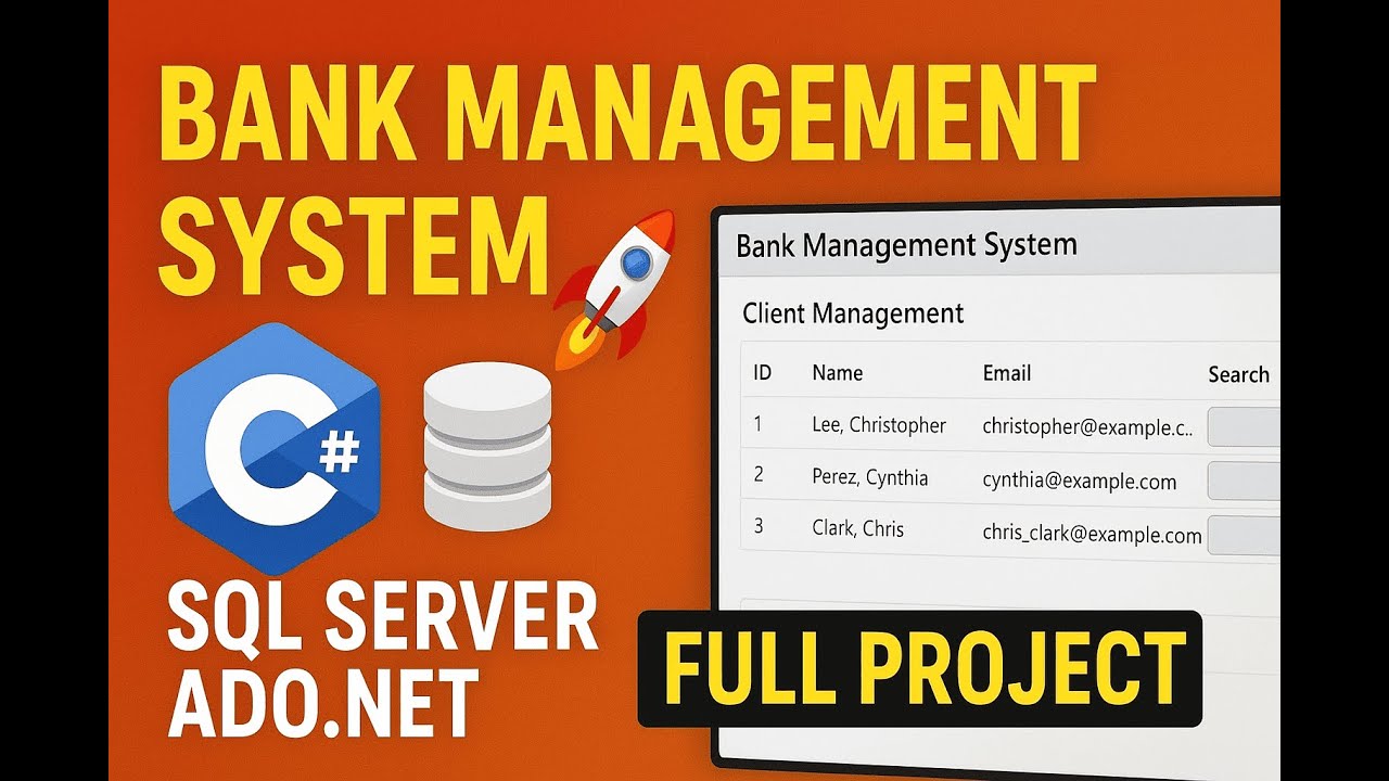 💼 Bank Management System in C# | Full Project Using SQL Server & ADO ...