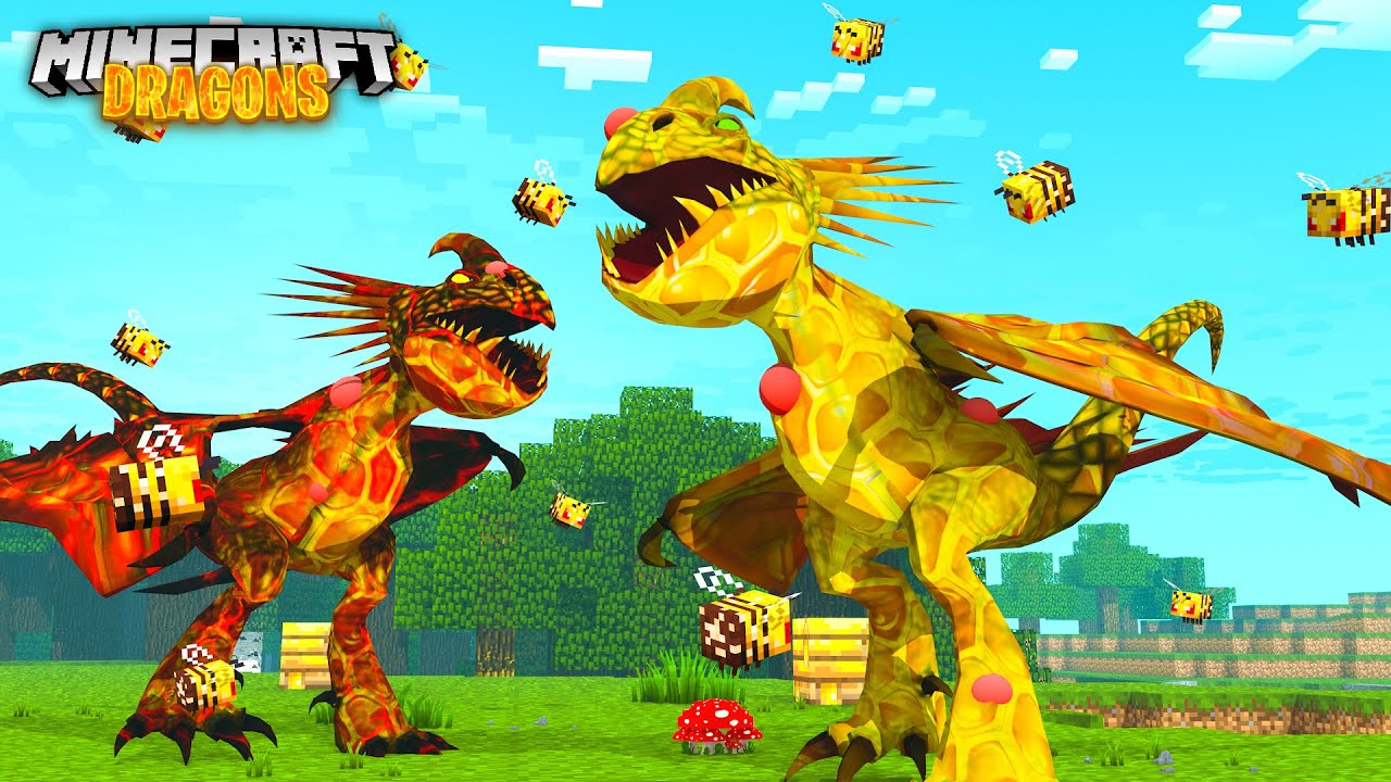 Minecraft DRAGONS - MINECRAFT BEES ARE ATTACKING OUR NATION!! - YouTube
