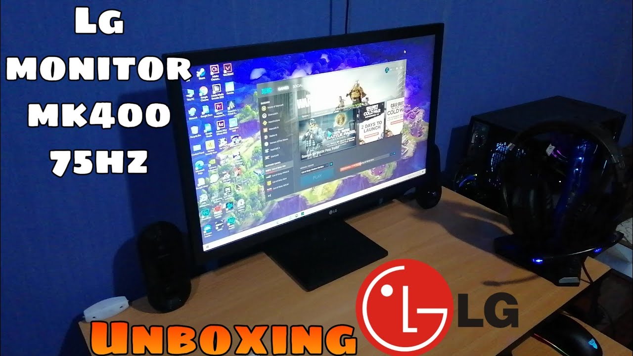 مراجعة وفتح صندوق شاشة lg monitor mk400 75hz - YouTube