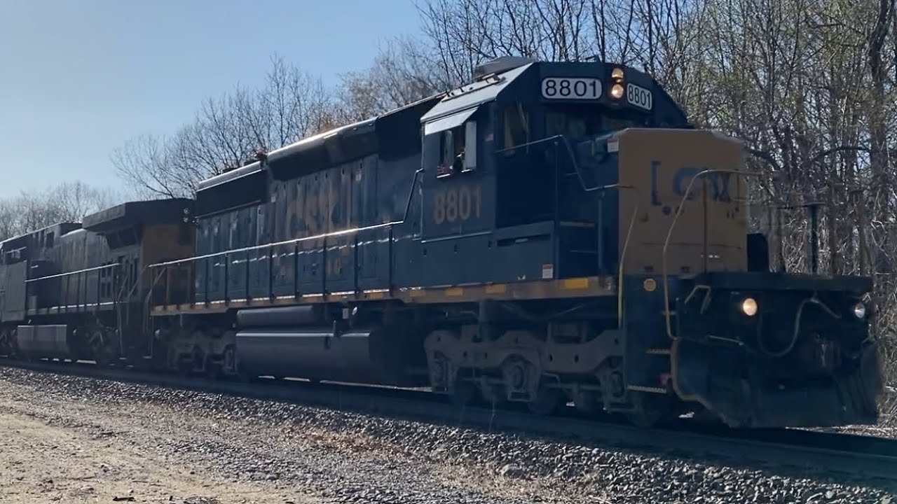 CSX M426 with Classic SD40-2 #8801 in the lead takes off like a rocket ...
