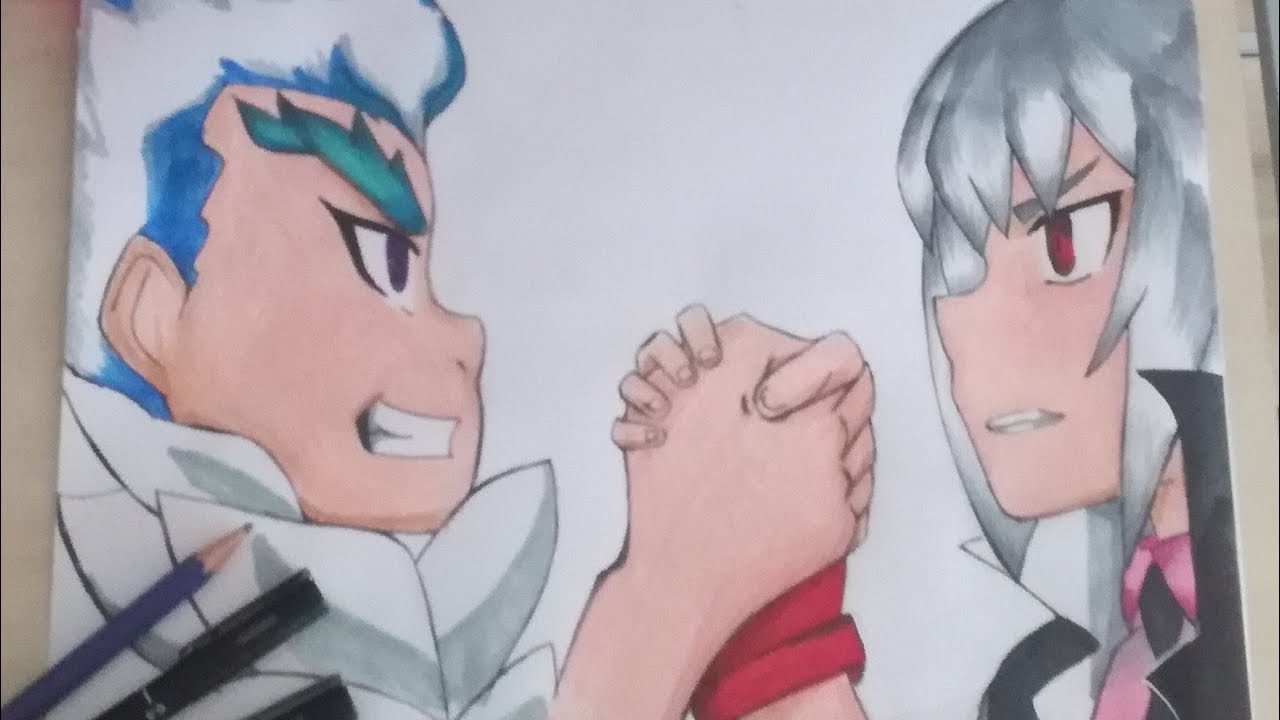 How to draw Lui Shirasagi and Shu Kurenai - Beyblade Burst (art trade ...