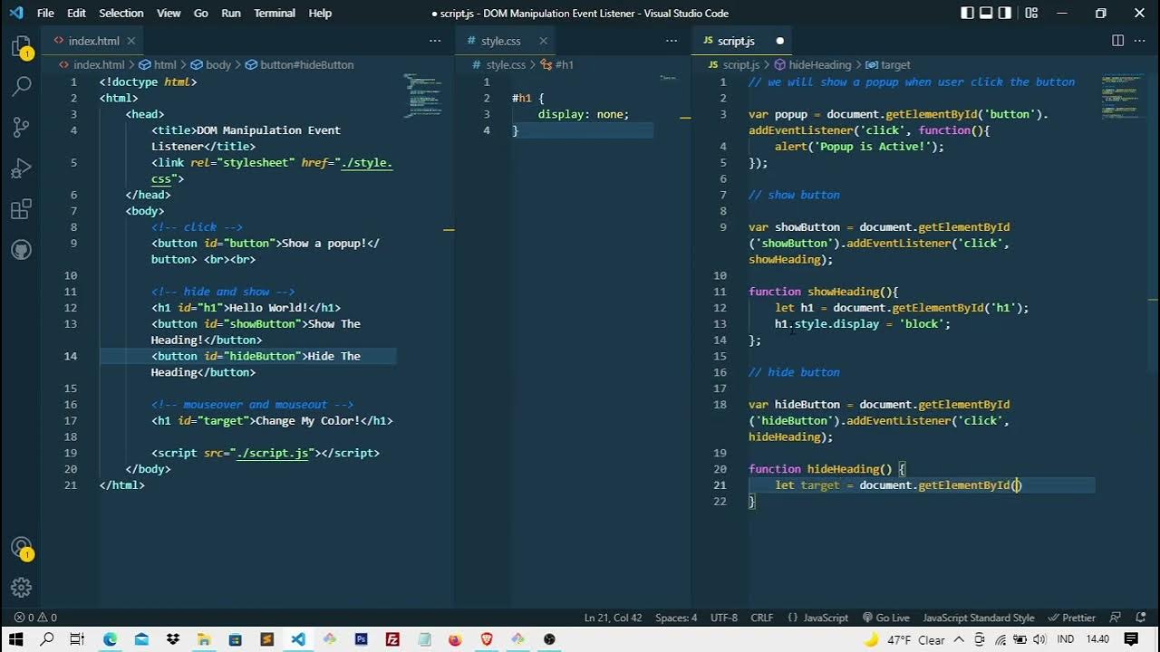 6. DOM Manipulation : Event Listener - YouTube