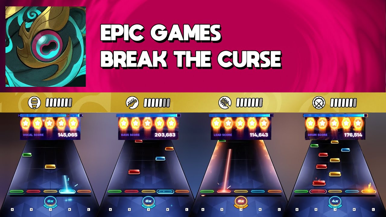 [Fortnite Festival] Epic Games - Break The Curse || All Instruments ...