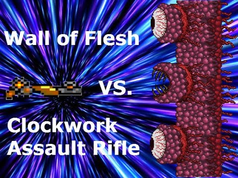 Terraria iOS/android-Clockwork Assault Rifle OP! Against Wall Of Flesh ...