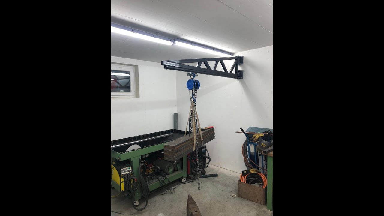 Diy 1100lbs workshop crane - YouTube