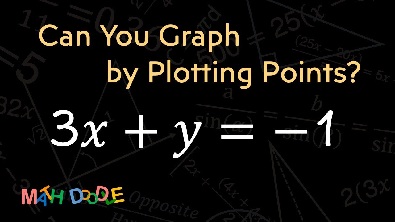 [Bite-Size Guide] Graphing Linear Equation “3𝑥 + 𝑦 = –1” by Plotting Points | Step-by-Step ...