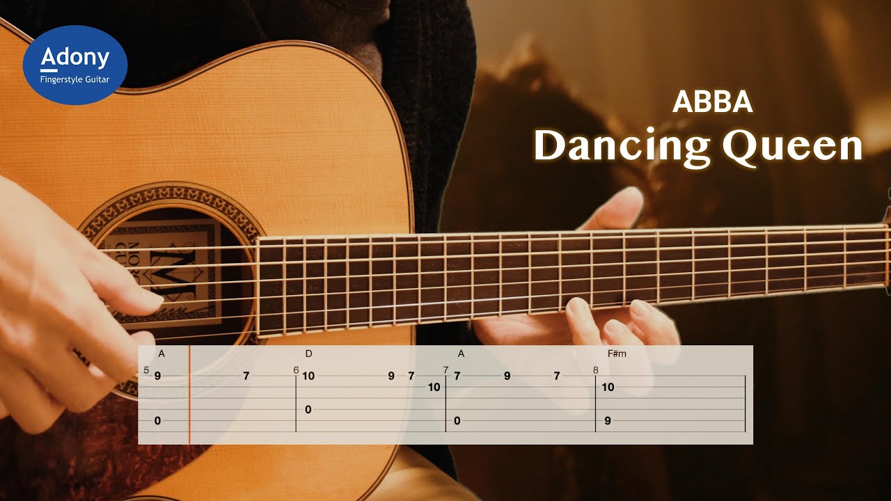 Dancing Queen ( ダンシング・クイーン ) - ABBA [Free TAB] ( Fingerstyle Guitar ...