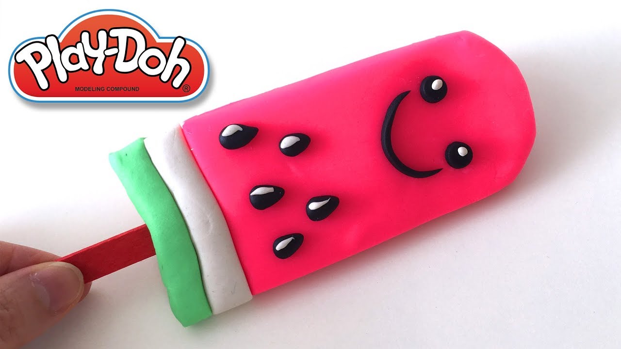 Watermelon Popsicle Candy DIY Play-Doh Recipe How to make Play Dough ...