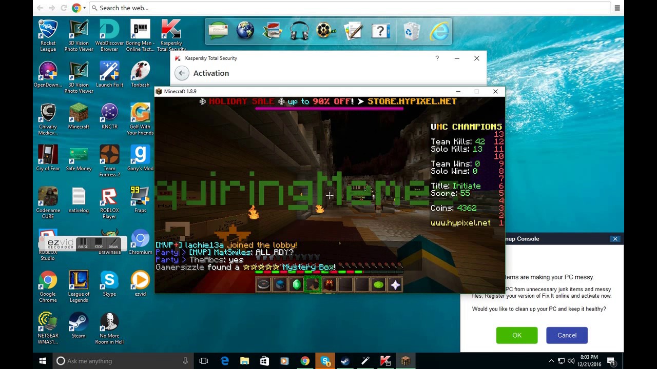 How to select kits on hypixel uhc champions - YouTube