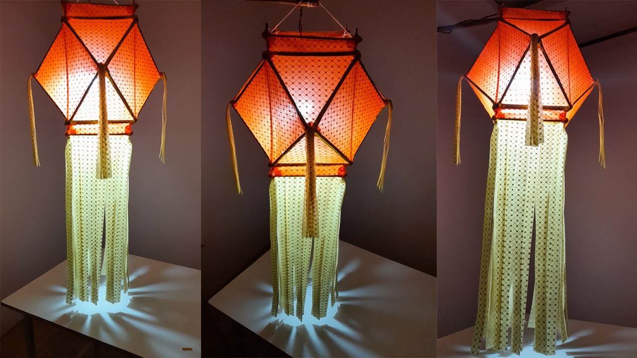 How to make traditional akash kandil from bamboo at home | akash kandil ...