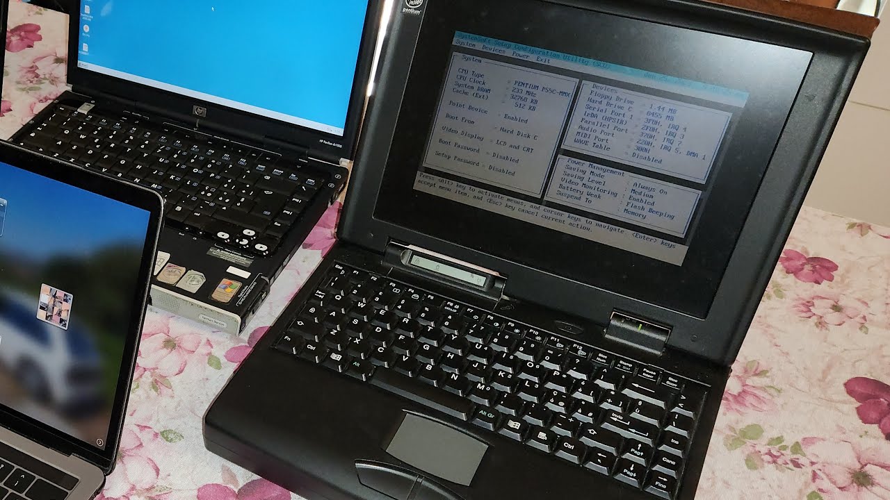 Prova avviamento laptop notebook anni '90 2000 IBM Thinkpad Apple HP ...
