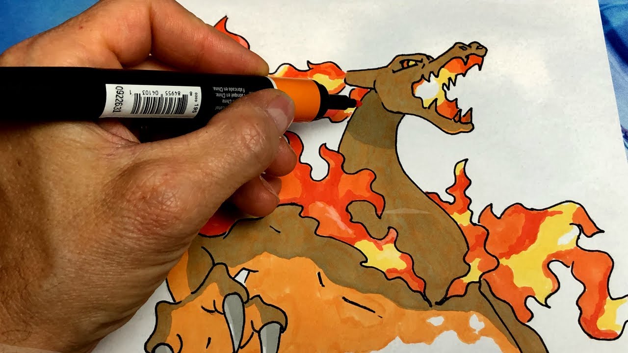 COMMENT DESSINER ET COLORIER LE POKEMON DRACAUFEU VMAX GIGAMAX SPEED ...