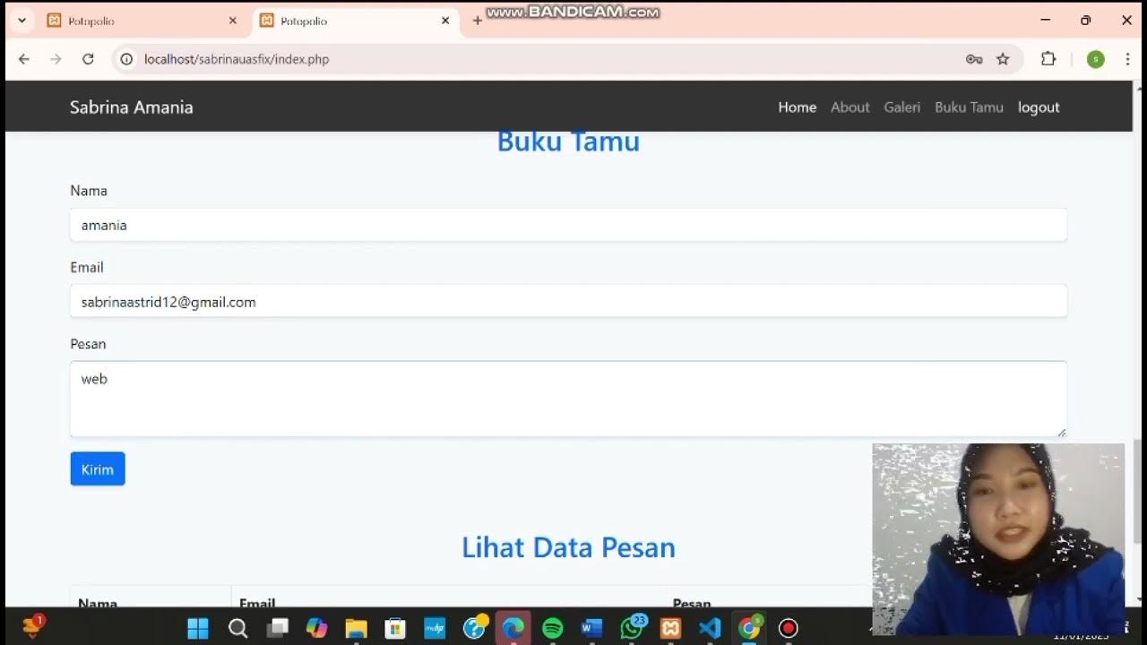 UAS PEMROGRAMAN WEB 1( MENAMBAHKAN BUKU TAMU) melanjutkan website UTS - YouTube
