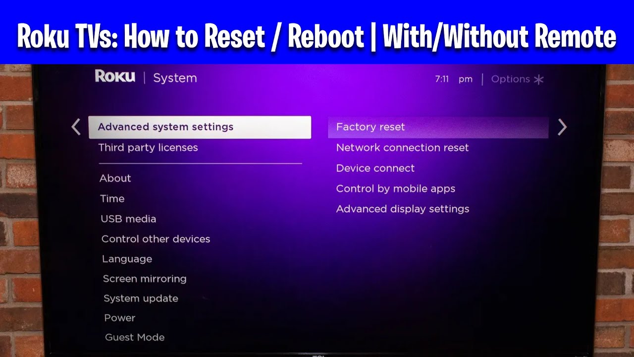 How to Reset or Reboot Your Roku TV (With & Without Remote) - YouTube