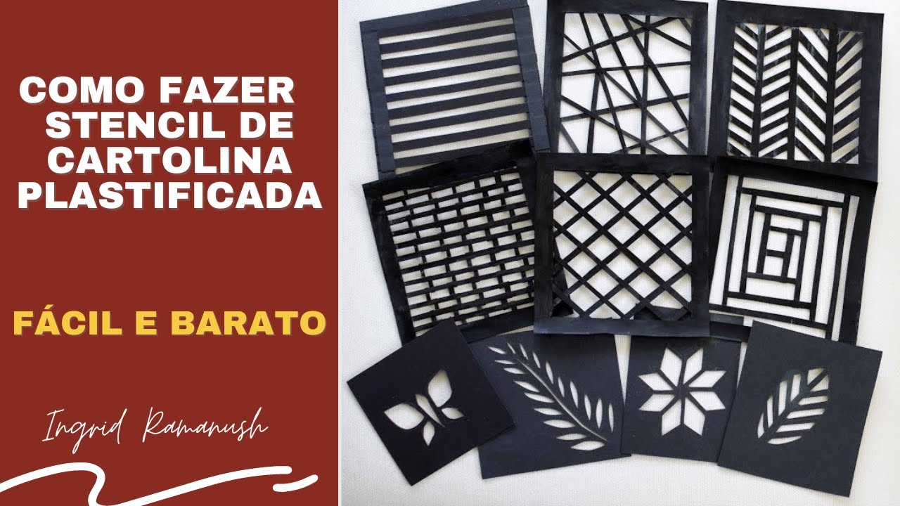 COMO FAZER STENCIL DE CARTOLINA PLASTIFICADA - DIY - YouTube