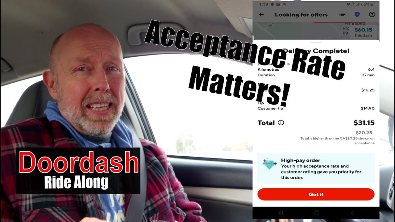 Deliverying Doordash - Maybe Acceptance Rate Does Matter - YouTube