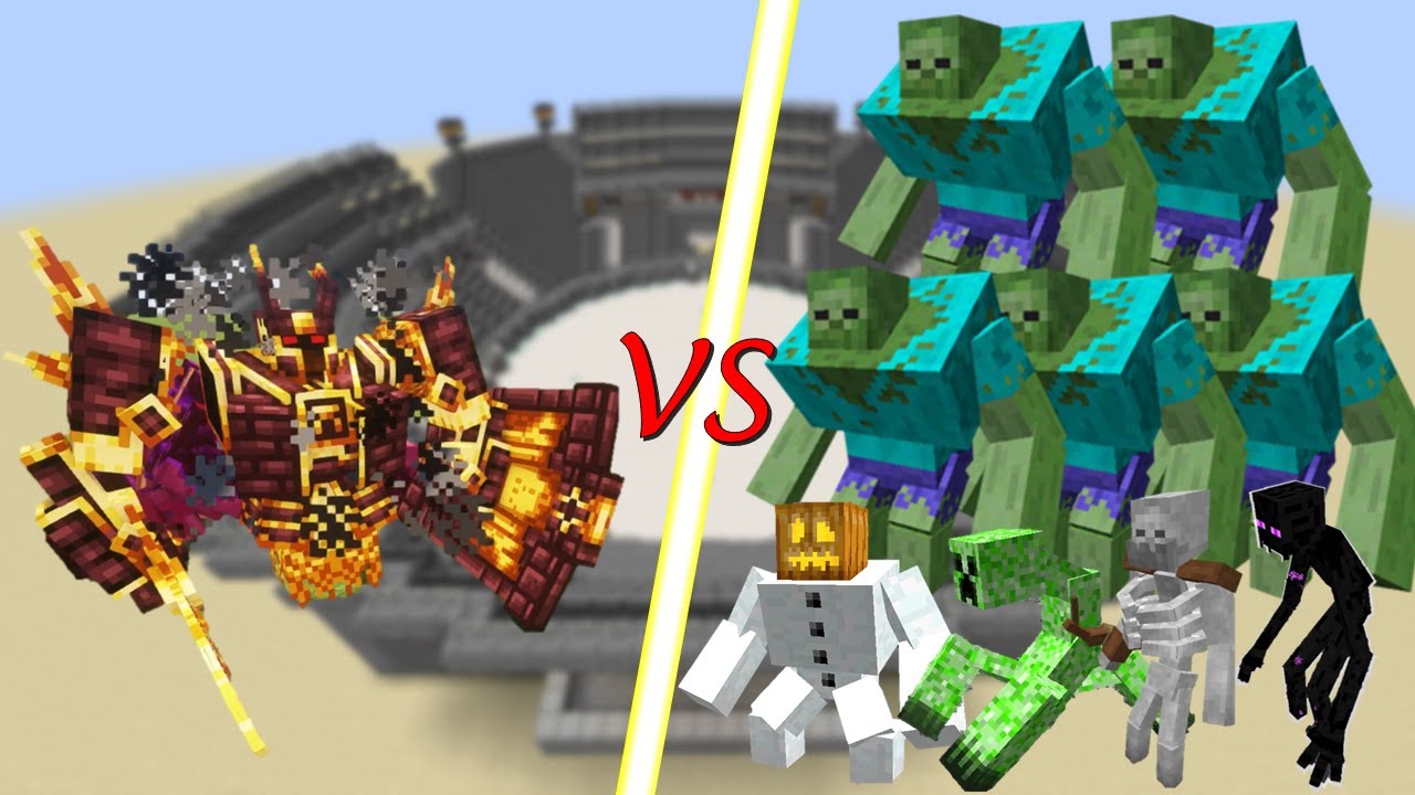 Ignis challenge! Ignis vs 5 Mutant Beasts Mob Army! Minecraft random mob battle! Part2 - YouTube