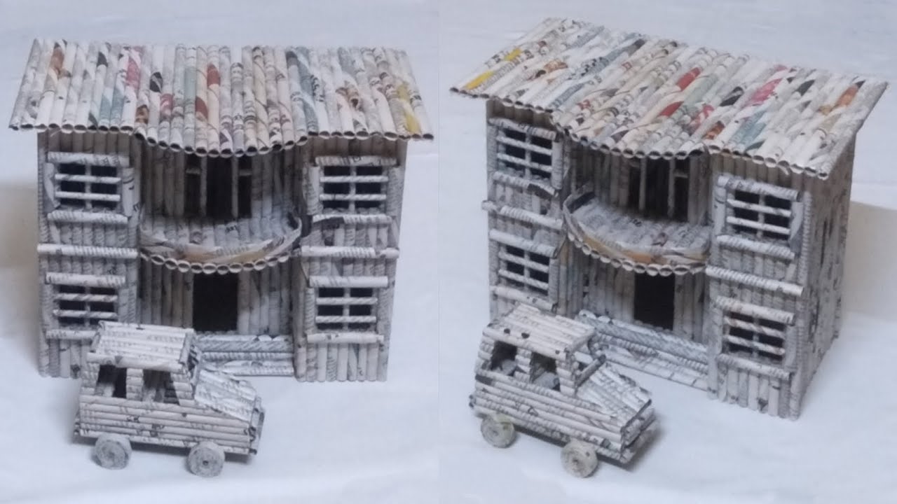 How To Make Amazing Paper House Model | Newspaper House Craft ...