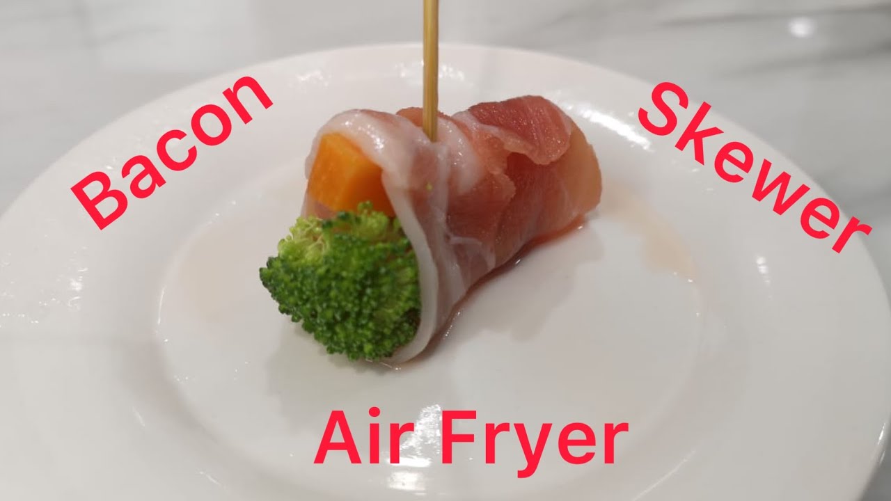 Air Fryer New Recipes - Bacon Wrapped Broccoli Skewers - YouTube