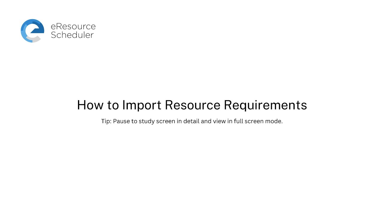 Import Resource Requirements - YouTube