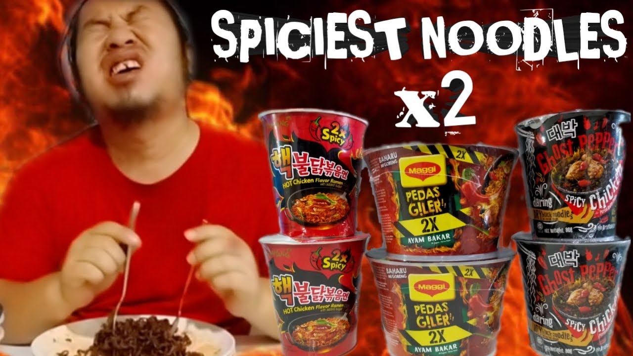 SPICY CHALLENGE | DAEBAK GHOST PEPPER, SAMYANG FIRE NOODLE, MAGGI PEDAS ...
