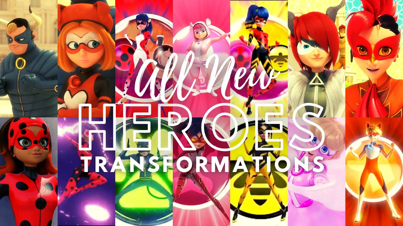 MIRACULOUS: All New Heroes Transformations From Season 4 | Miraculous ...