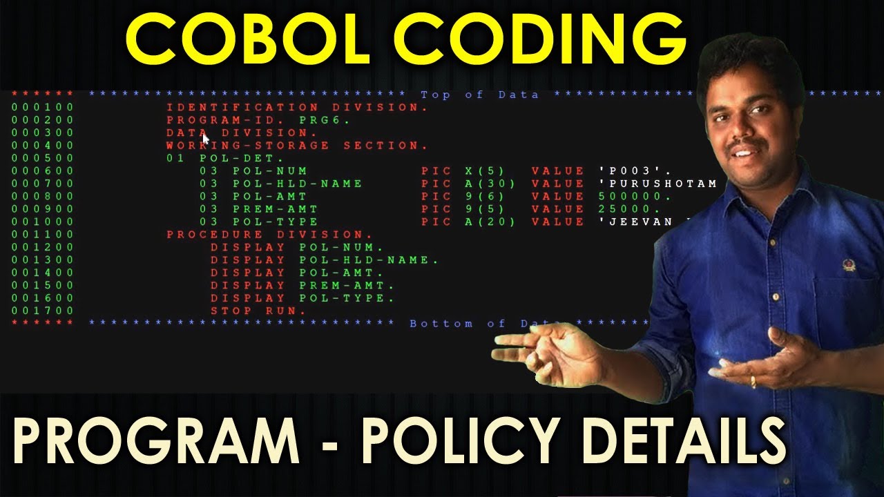 Basic Cobol Program 05 Mainframe Classes In Telugu Cobol Coding