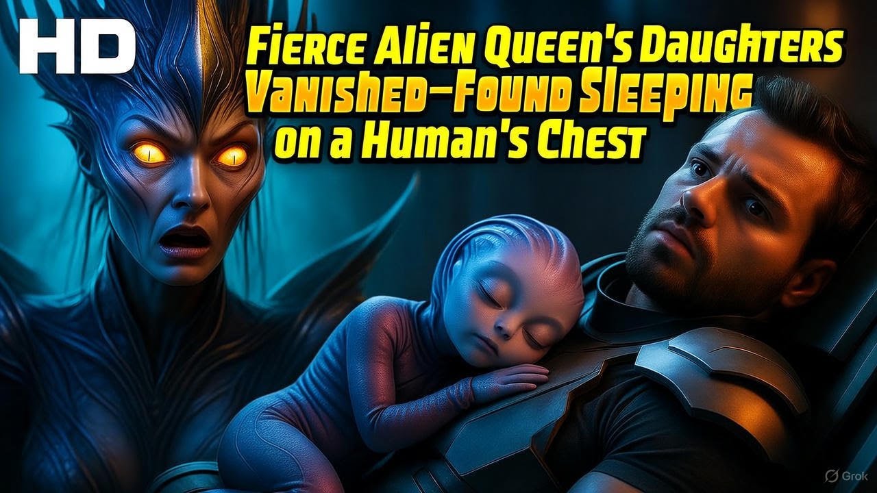 Fierce Alien Queens Daughters Vanished—Found Sleeping on a Humans Chest ...