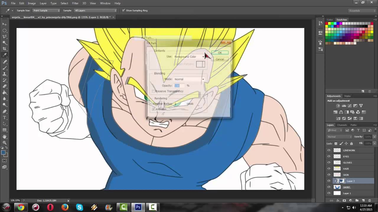 Cel Shading and Coloring your lineart in Photoshop CS6 (using mouse ...