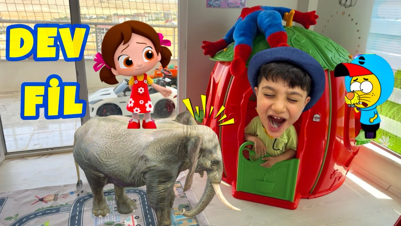 Oyun odasına giren dev filden Poyrazlar bakın nasıl saklandı ? - YouTube