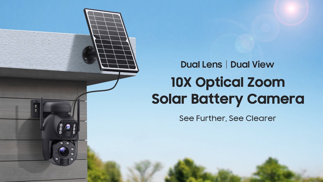 SECTEC New 10X Optical Zoom Dual Lens Dual View Solar Battery Camera ...
