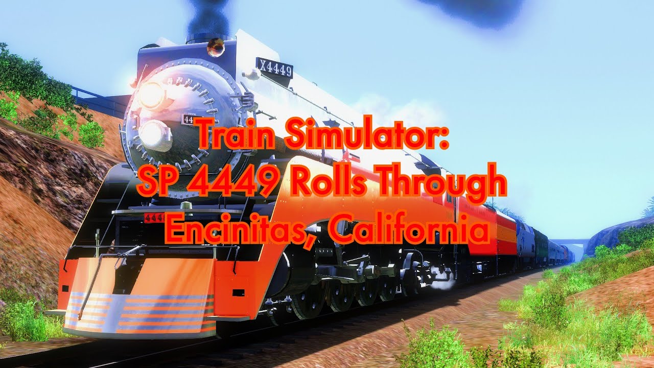 4K Train Simulator: SP 4449 Rolls Through Encinitas, California (April ...