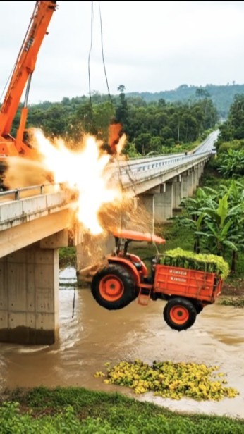 🚜💥Unbelievable Crane Accident Caught on Camera Bridge Collapses as ...
