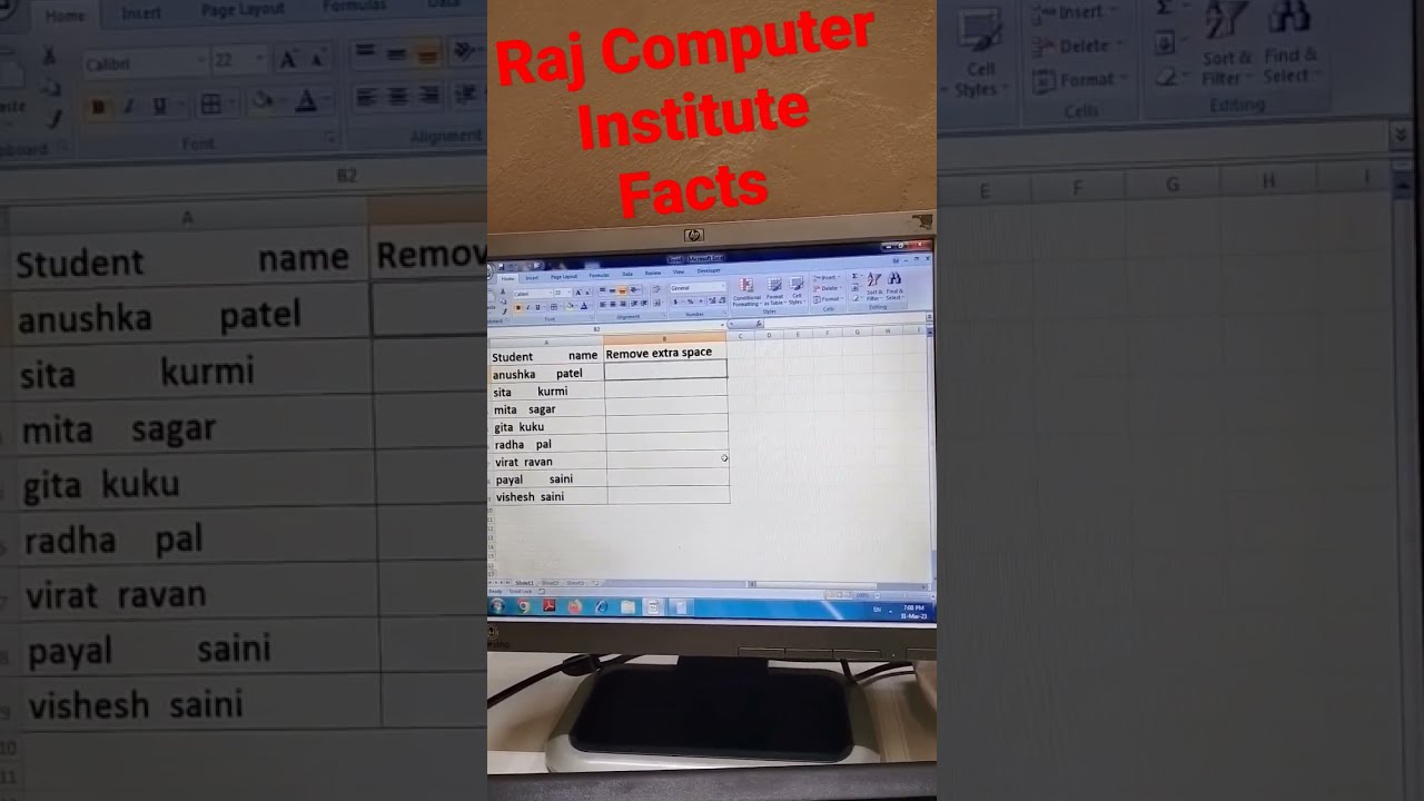 How To Remove Extra Space From Word In Excel shorts YouTube How To Remove Extra Space From Word In Excel shorts YouTube
