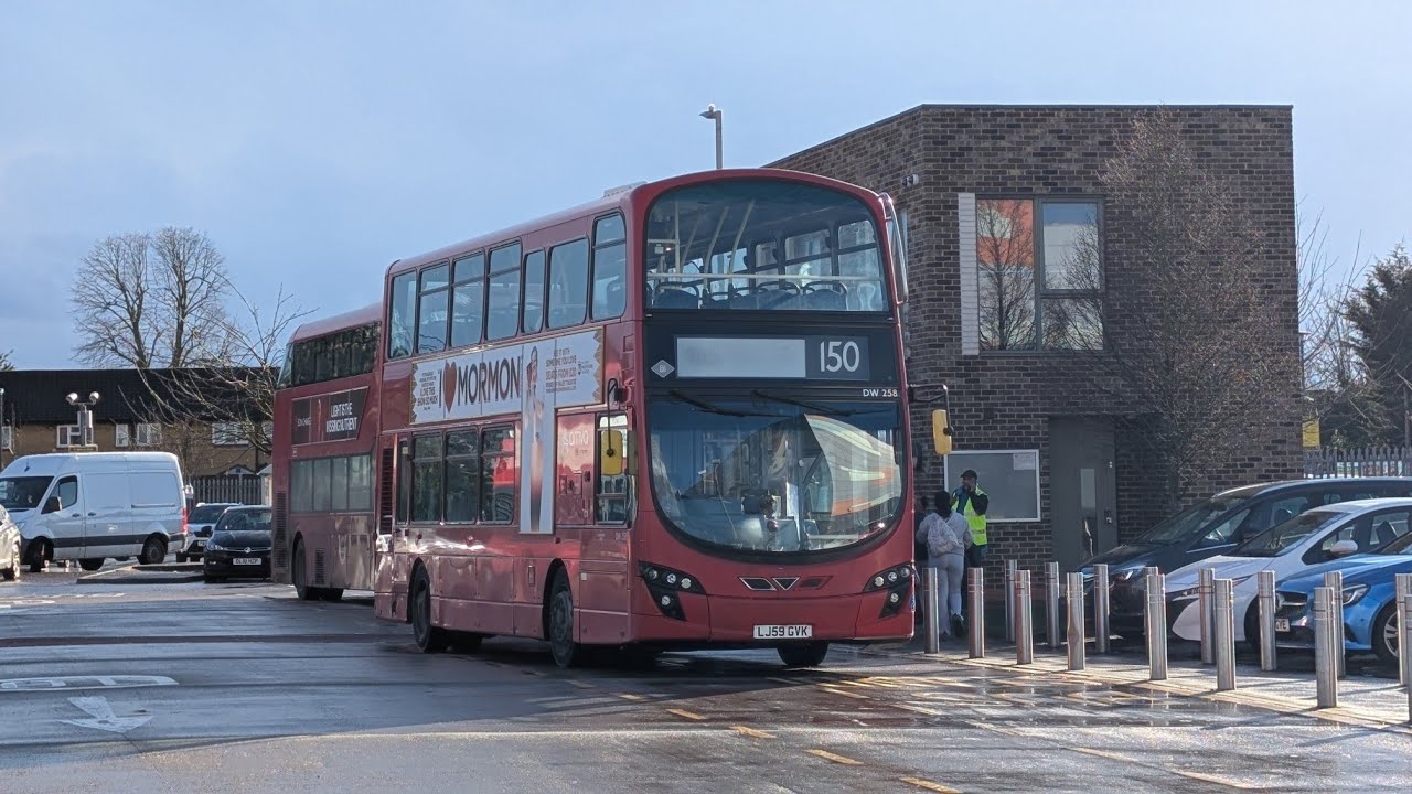 Journey on Arriva London Route 150 | DW258 (LJ59GVK) VDL DB300 Wright ...