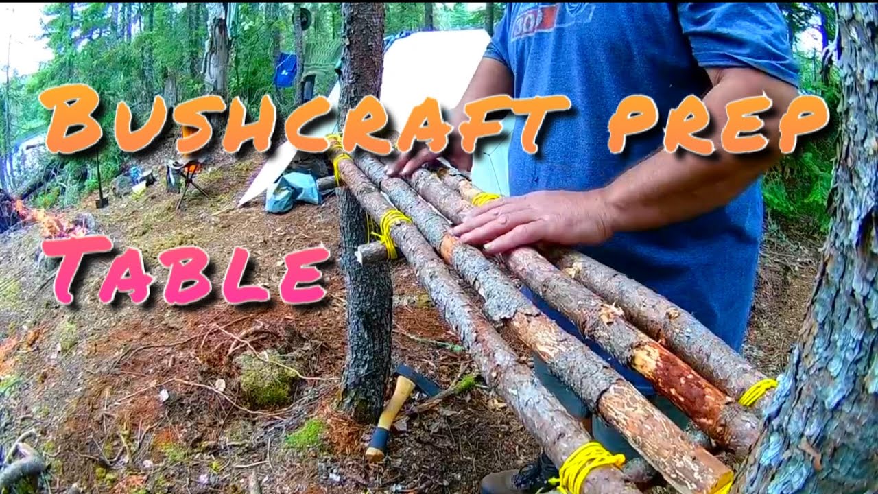 Bushcraft campsite table - YouTube