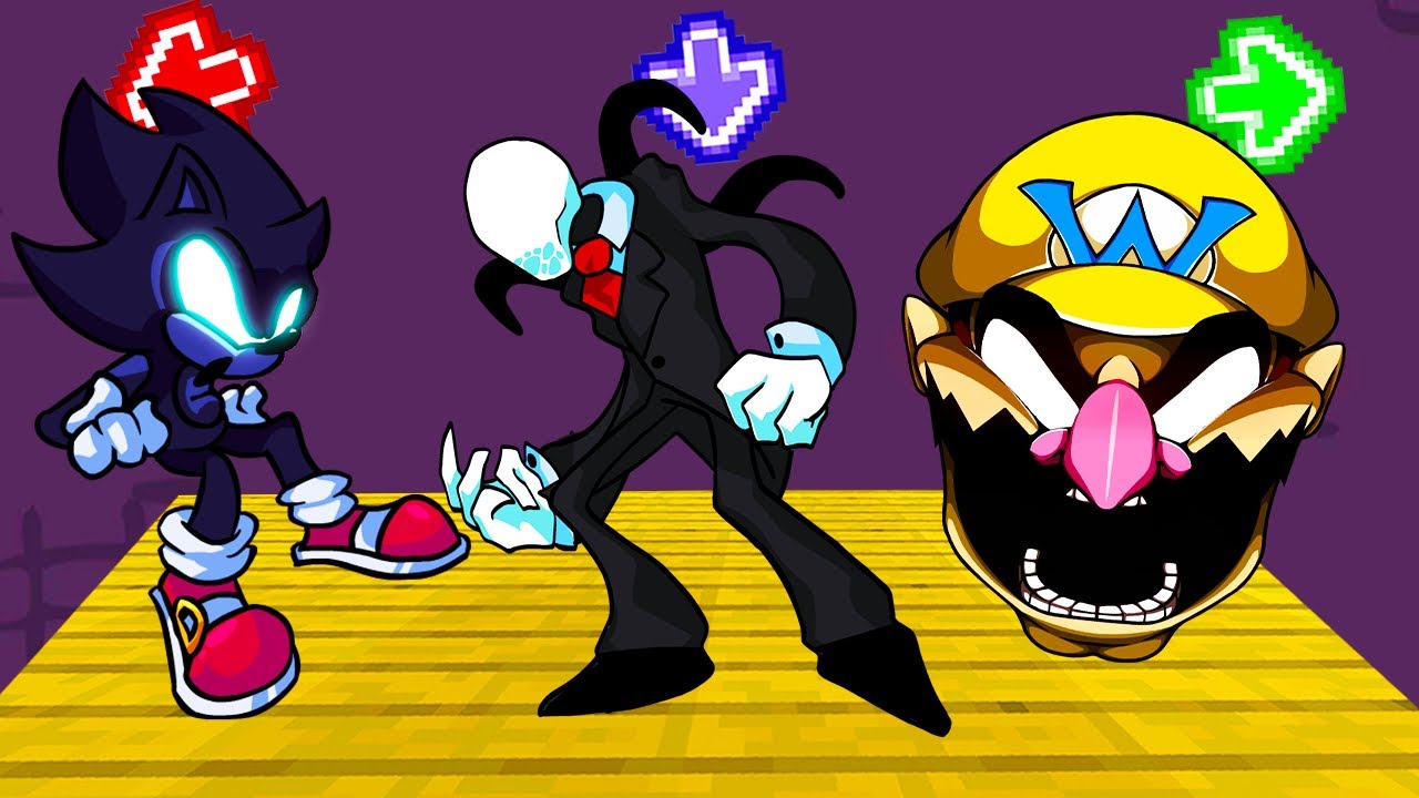 FNF Character Test - Gameplay vs Playground - Sonic, Slenderman, Mario ...
