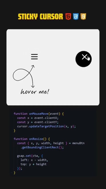 How to Create a Sticky Cursor in HTML CSS JavaScript #shorts - YouTube