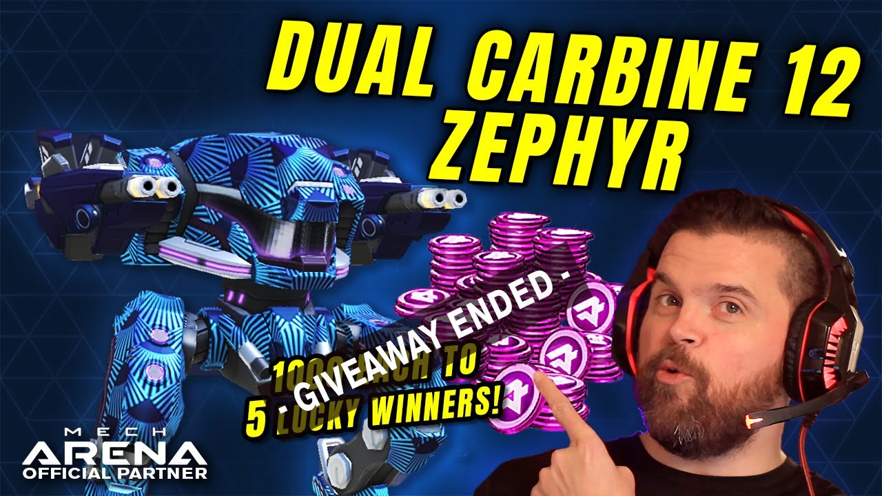 Zephyr Dual Carbine 12 | August A-Coin Giveaway #2 | Mech Arena - YouTube